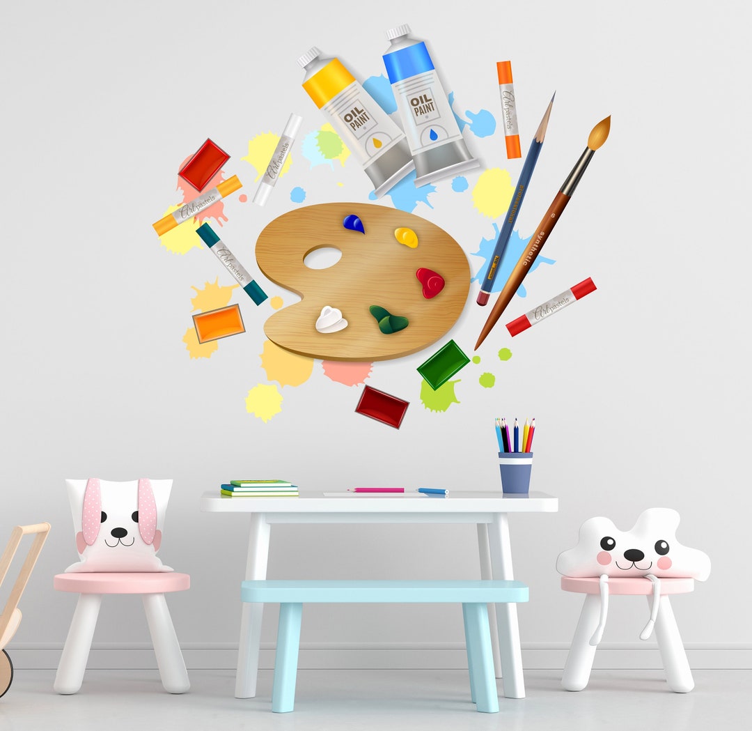 Artist Paint Palette Art Vinyl Wall Art Decals, Painter Wall Decal ...