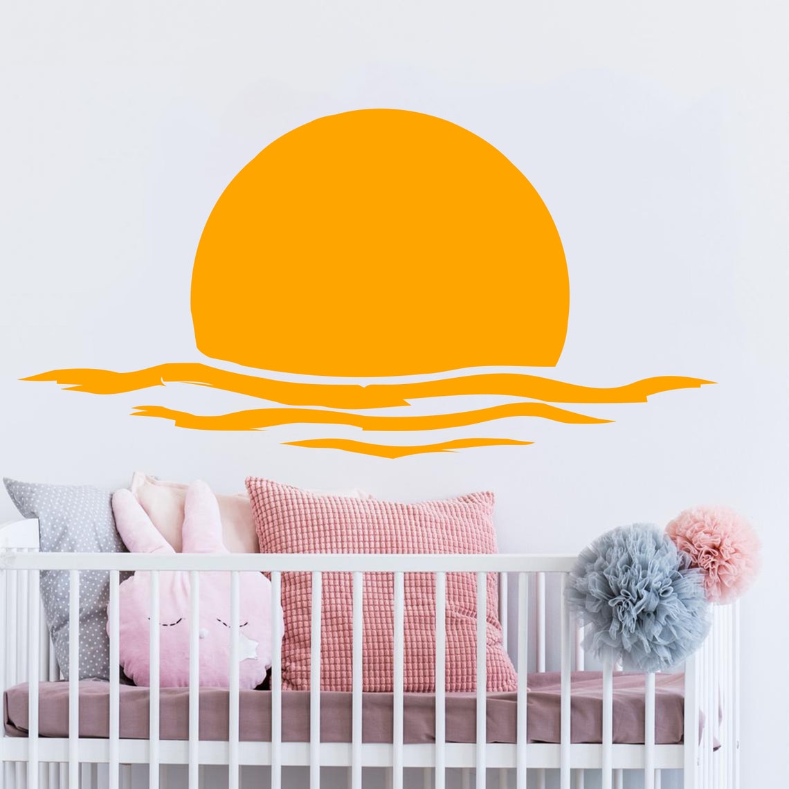 Sun Wall Decal Vinyl Sunset Decals Sunshine Wall Decal Half - Etsy