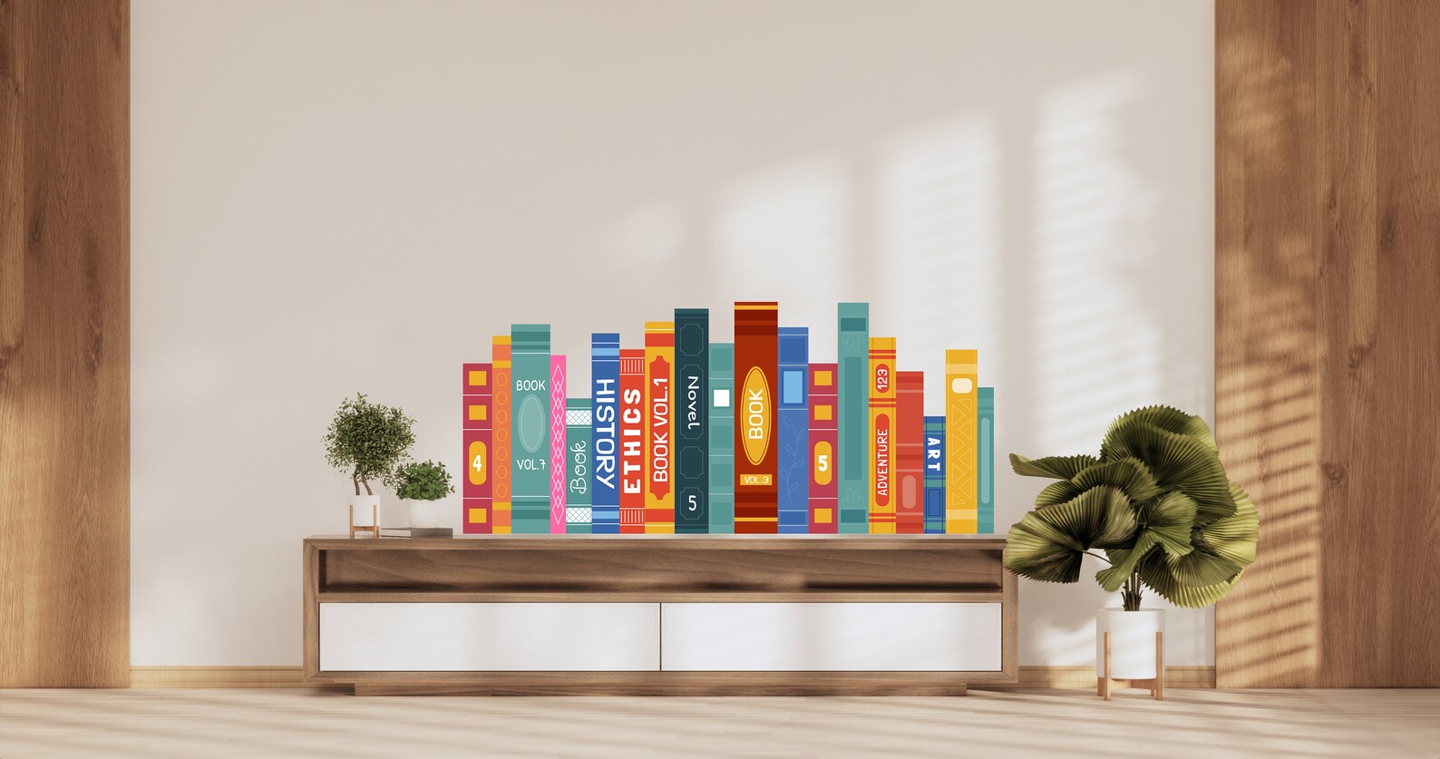 Library Book Vinyl Wall Art Decals, Library Wall Decal, Education ...