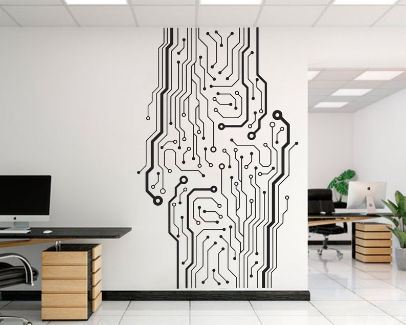 Circuit Board Wall Decal Technology Vinyl Wall Art Decals - Etsy