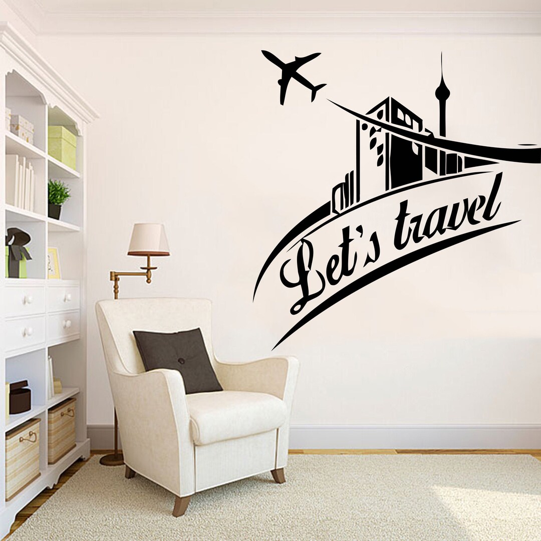 Let's Travel Wall Decor Travel Agency Decoration Travel Wall Decals ...
