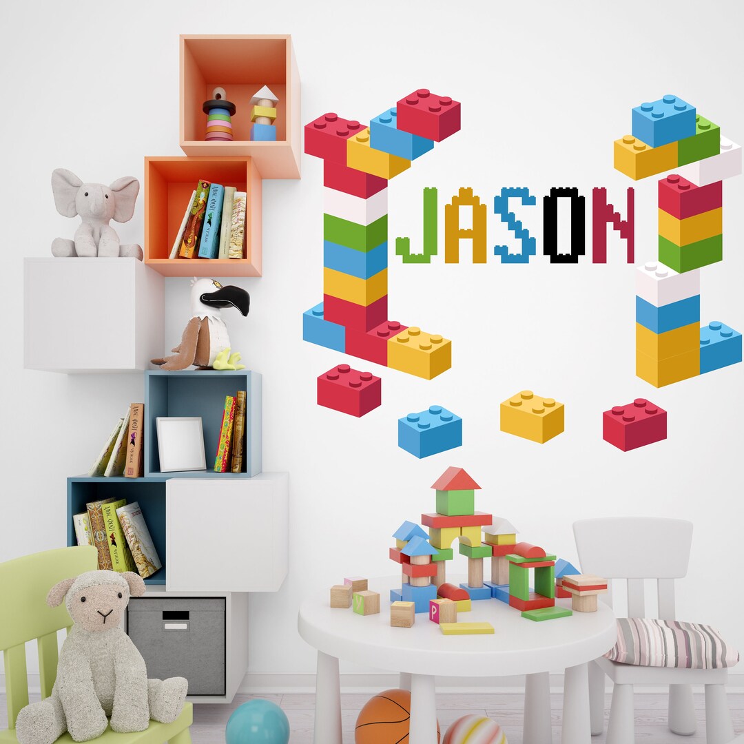 Building Blocks Wall Decal, Blocks Wall Sticker, Cubes Room Decor ...