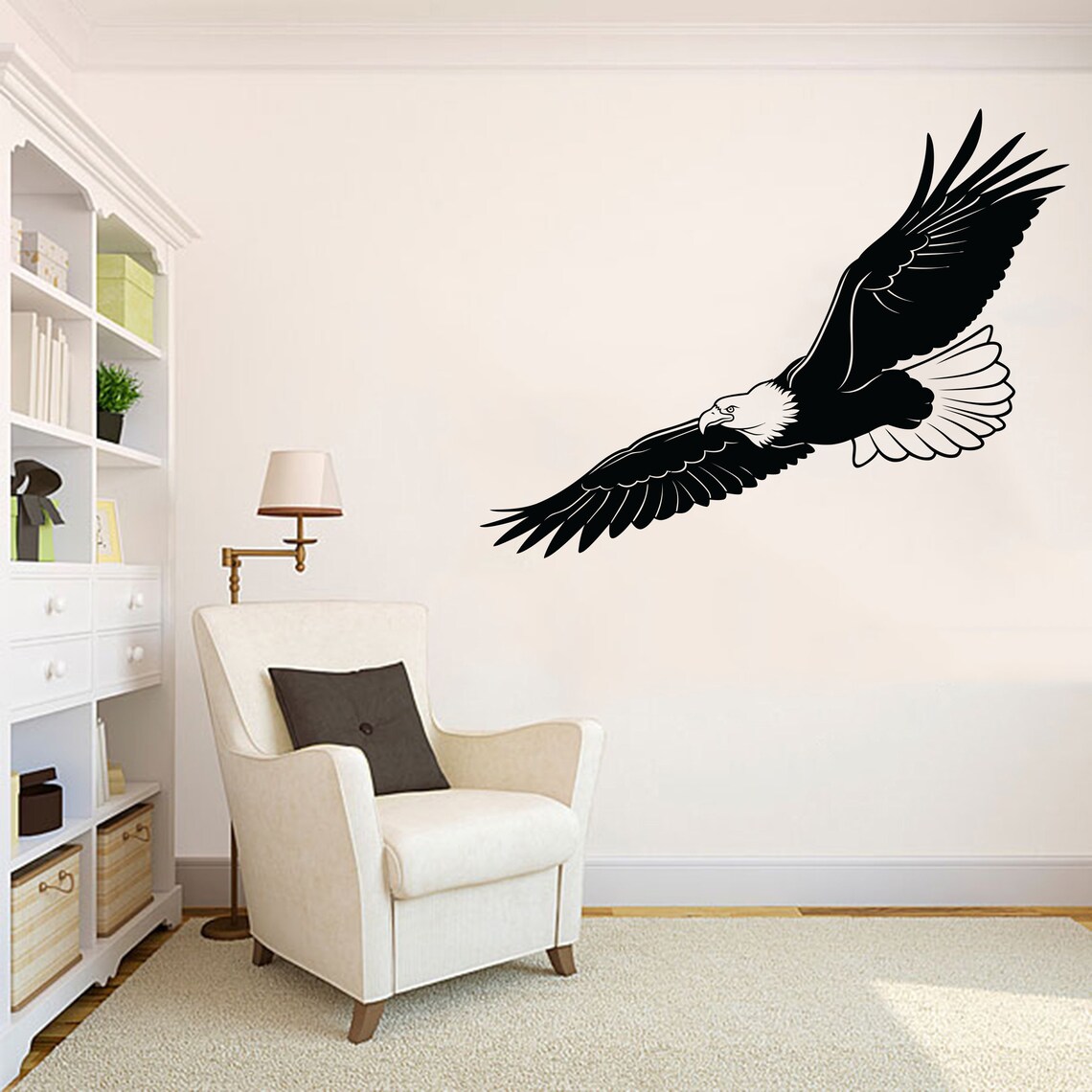 Bald Eagle Wall Decal Flying Eagle Vinyl Wall Nature Vinyl | Etsy
