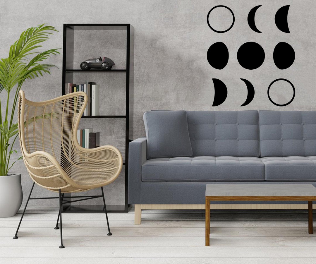 Moon Phase Decor - Moon Wall Decal - Astronomy Decal - Moon Sticker ...