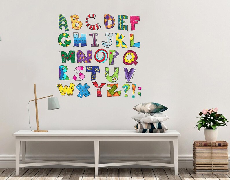 Alphabet Vinyl Wall Art Decal for Home Alphabet for Kids - Etsy