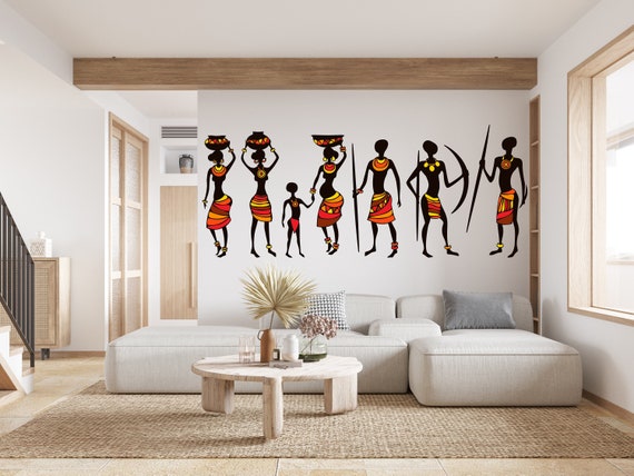 African Tribe Wall Art Vinyl Sticker African Style Wall Mural | Etsy
