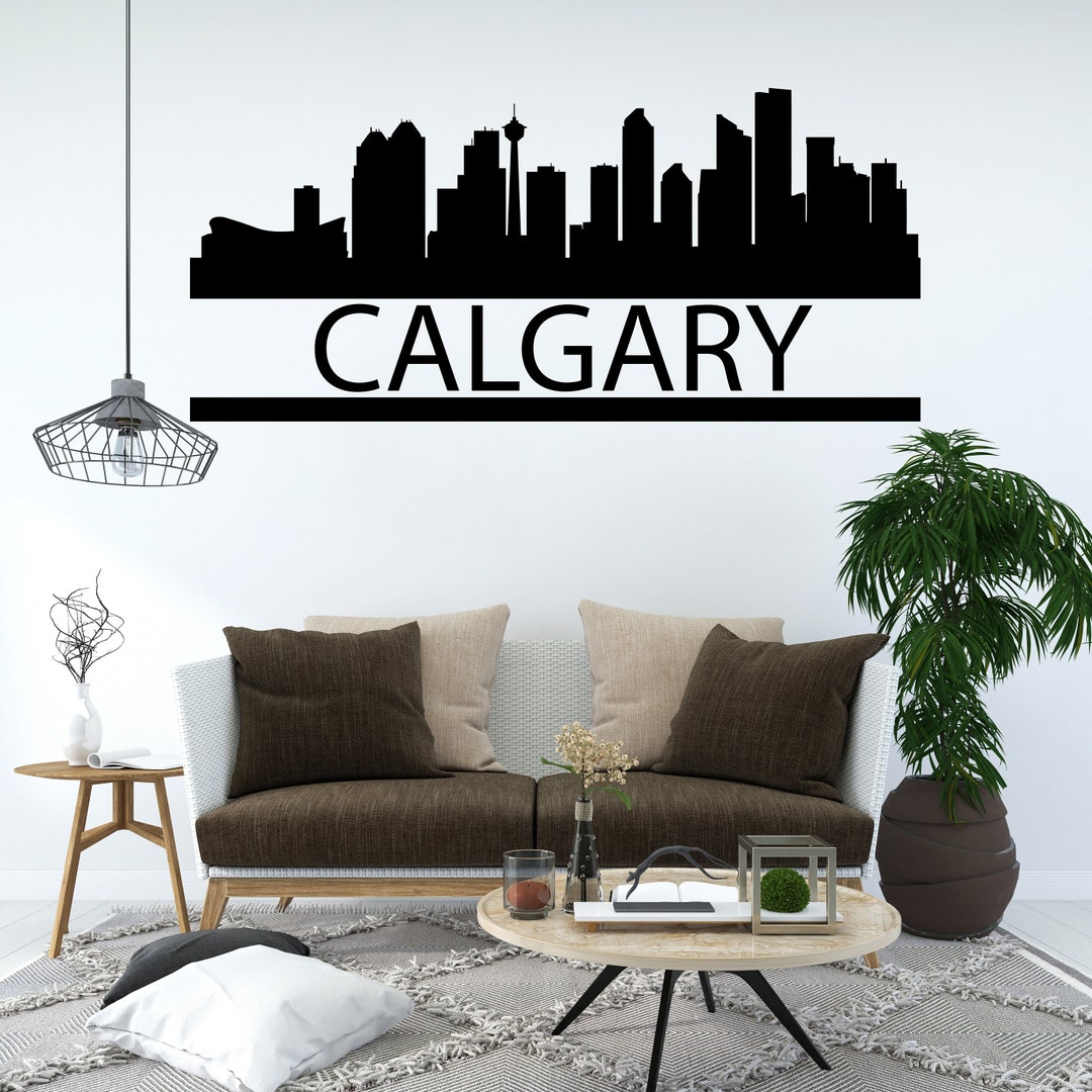 Calgary City Skyline Wall Decal Vinyl Sticker City Calgary Wall Art ...