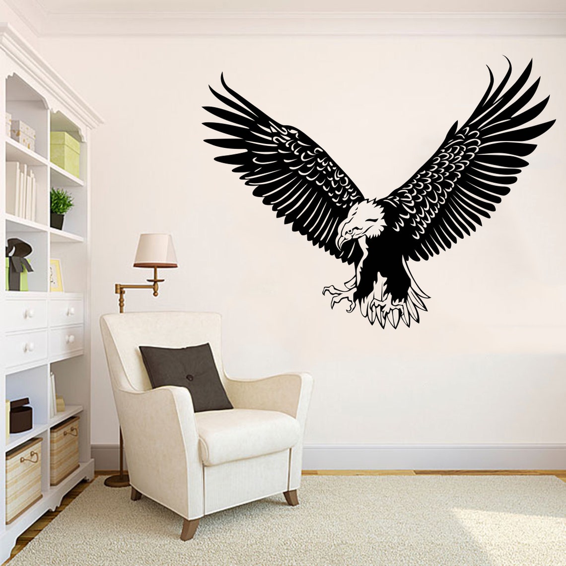 Eagle Vinyl Wall Flying Eagle Wall Decal Wildlife Wall Decor - Etsy