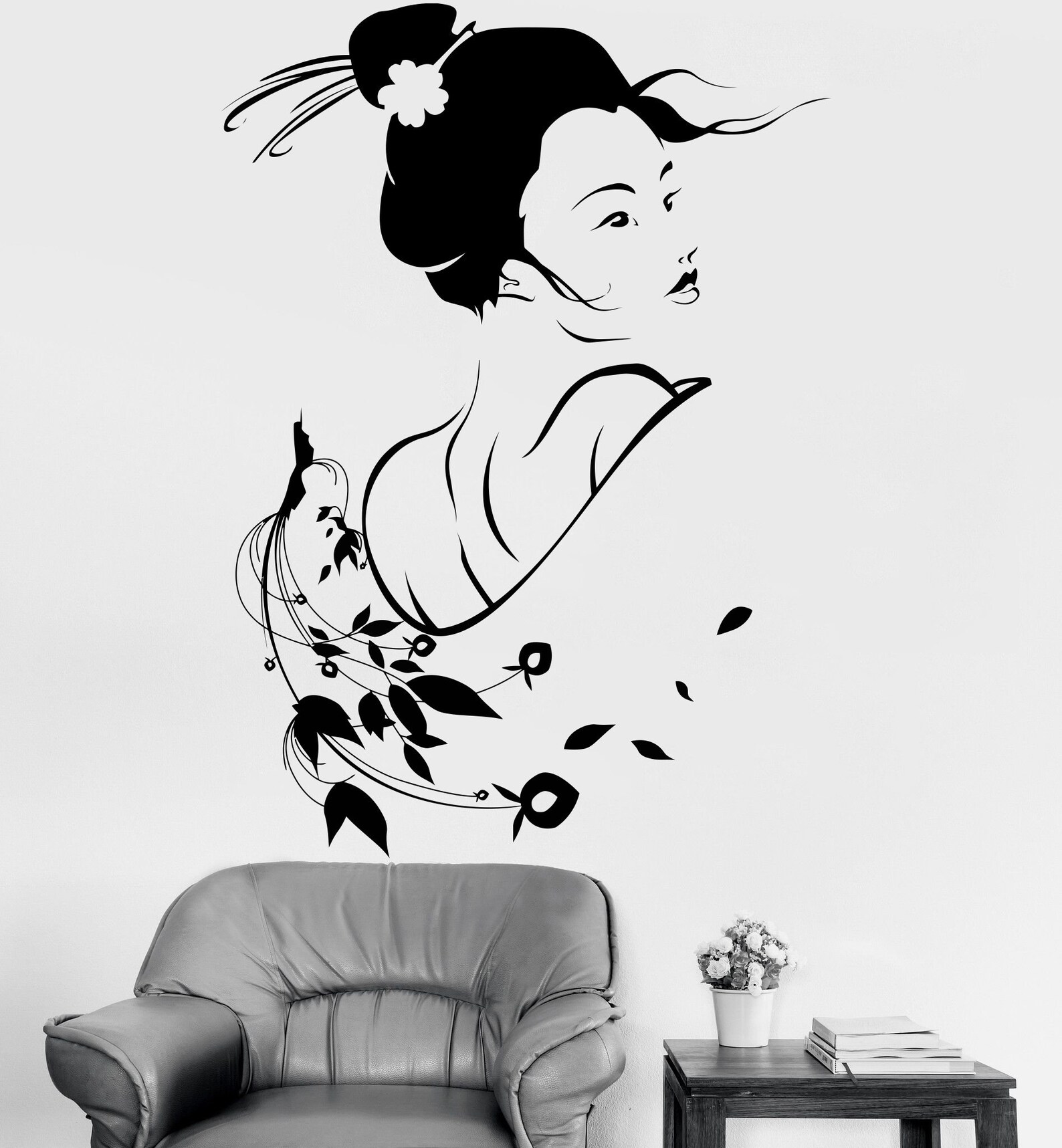 Geisha Wall Decal Decorate Room Geisha Stickers Wall Art - Etsy