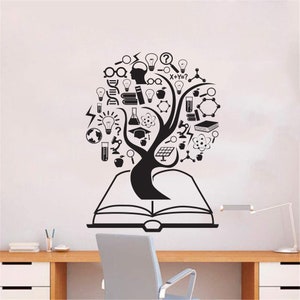 Knowledge Education Decals, Books Vinyl Wall Art Decals for Home, Kids ...