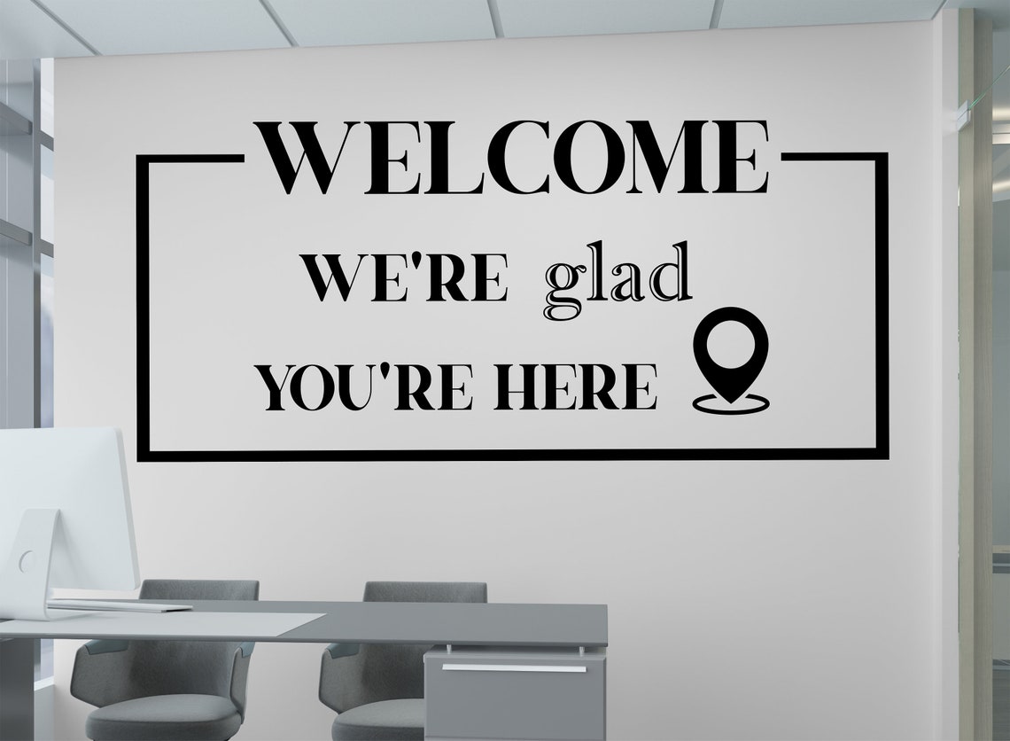 Welcome Sign Entrance Office Wall Decal Welcome Decal Office - Etsy