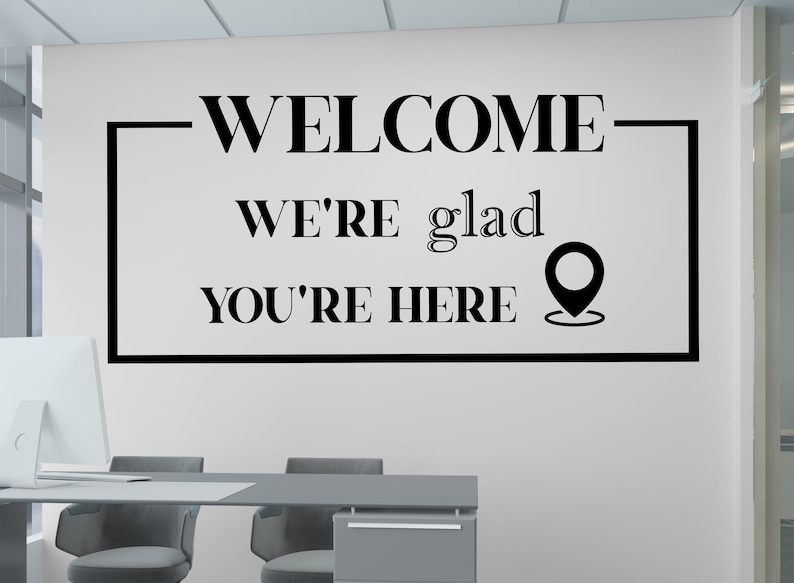 Welcome Sign Entrance Office Wall Decal Welcome Decal Office - Etsy