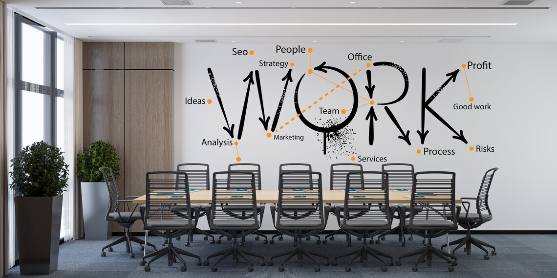 Work Office Wall Decal Business Wall Decal Decoration Office - Etsy