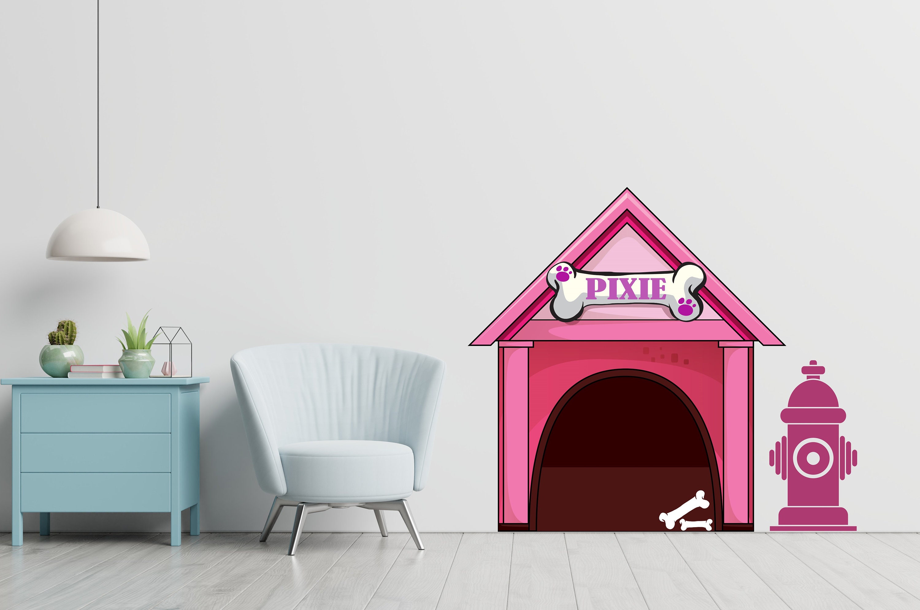 Dog House Fire Hydrant Wall Vinyl Decal Dog Wall Decals - Etsy