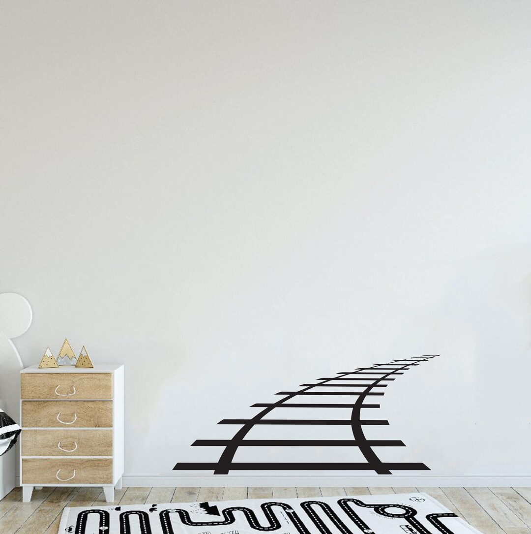 Railroad Track Wall Vinyl Stickers Train Railway Track Wall Decor Train ...