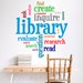 Library Vinyl Wall Art Decals, Library Wall Decal, Education Decals ...