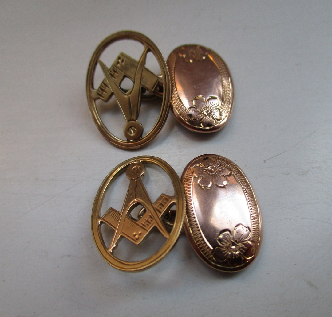 Antiquebirmingham 1921 9ct Solid Gold 'masonic Oval Disc' Chain Link ...