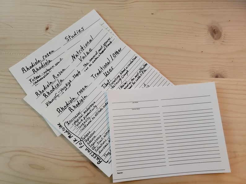 Materia Medica Cards / Herbal Study Cards - Etsy