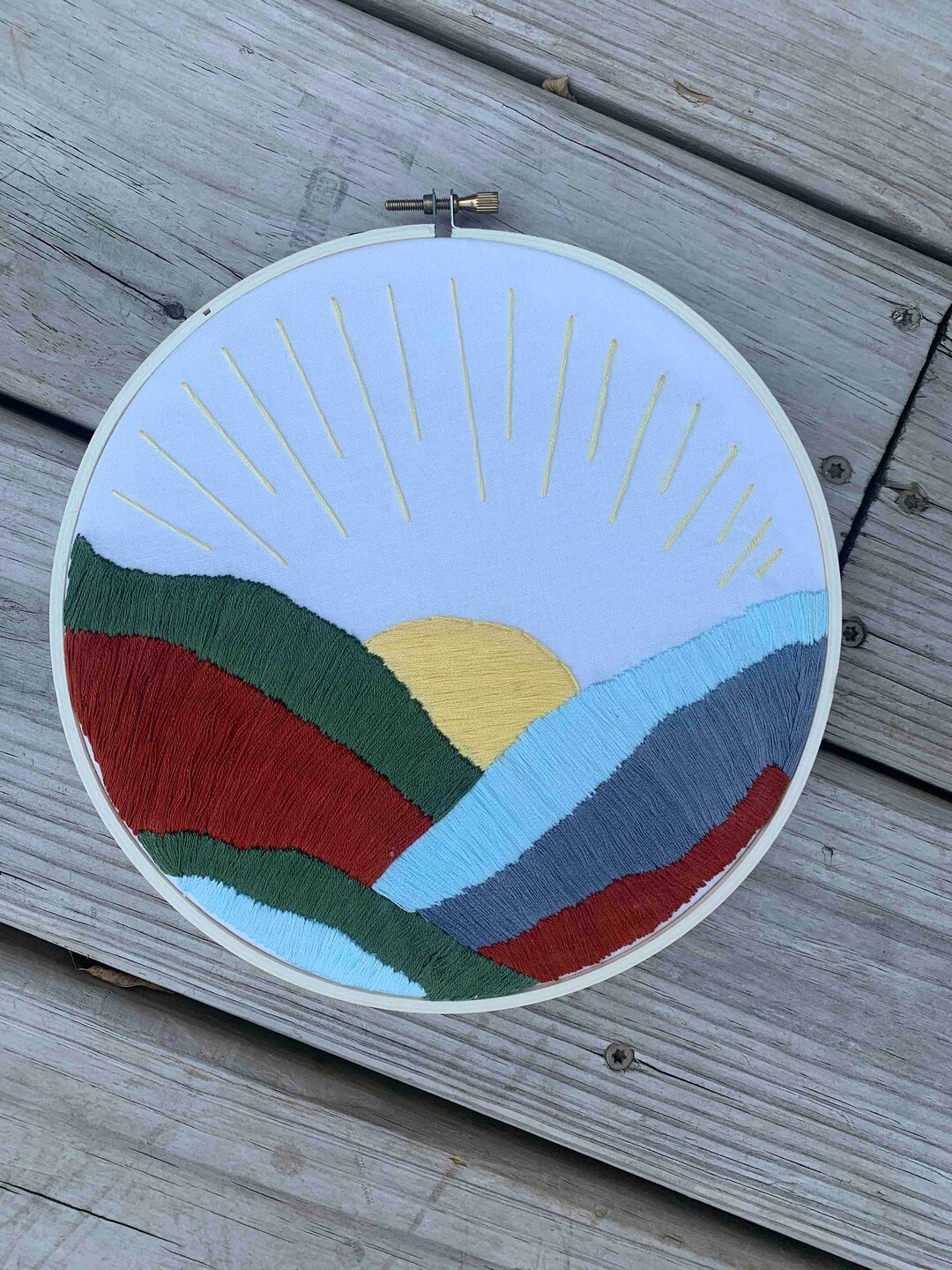 Embroidered Sunrise 8 Inch Piece - Etsy