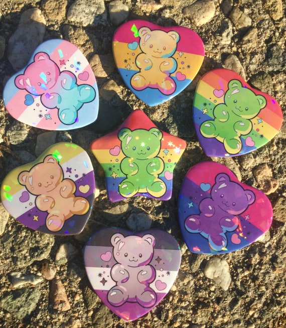 LGBTQ Pride Pins Iridescent Gummi Bear Flags - Etsy