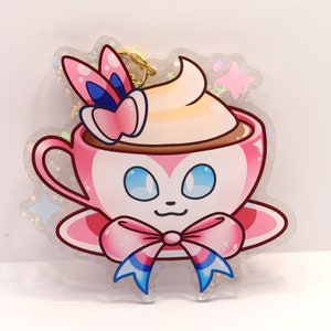 Pokemon Cafe Holographic Acrylic Keychain Bulbasaur Dedenne - Etsy