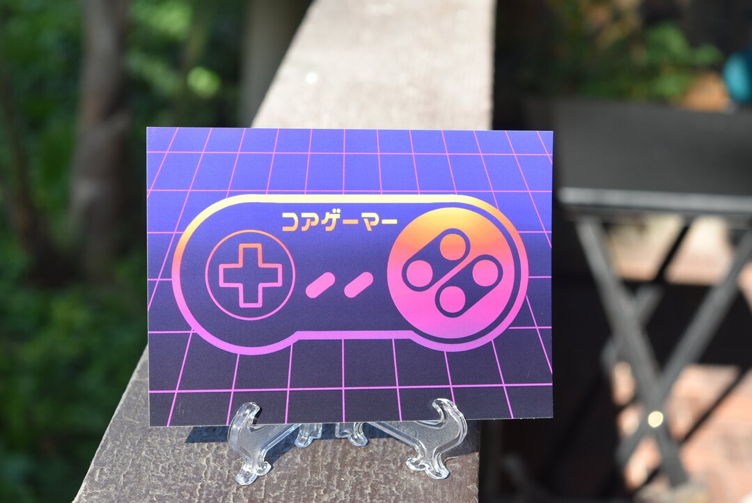 Neon SNES Controller Mini Print - Etsy