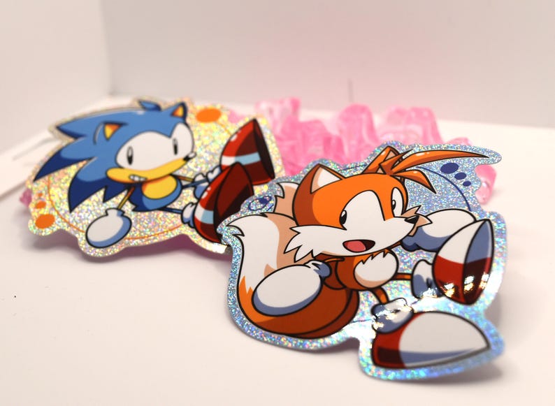 Sonic + Tails Sparkle Decal - Etsy