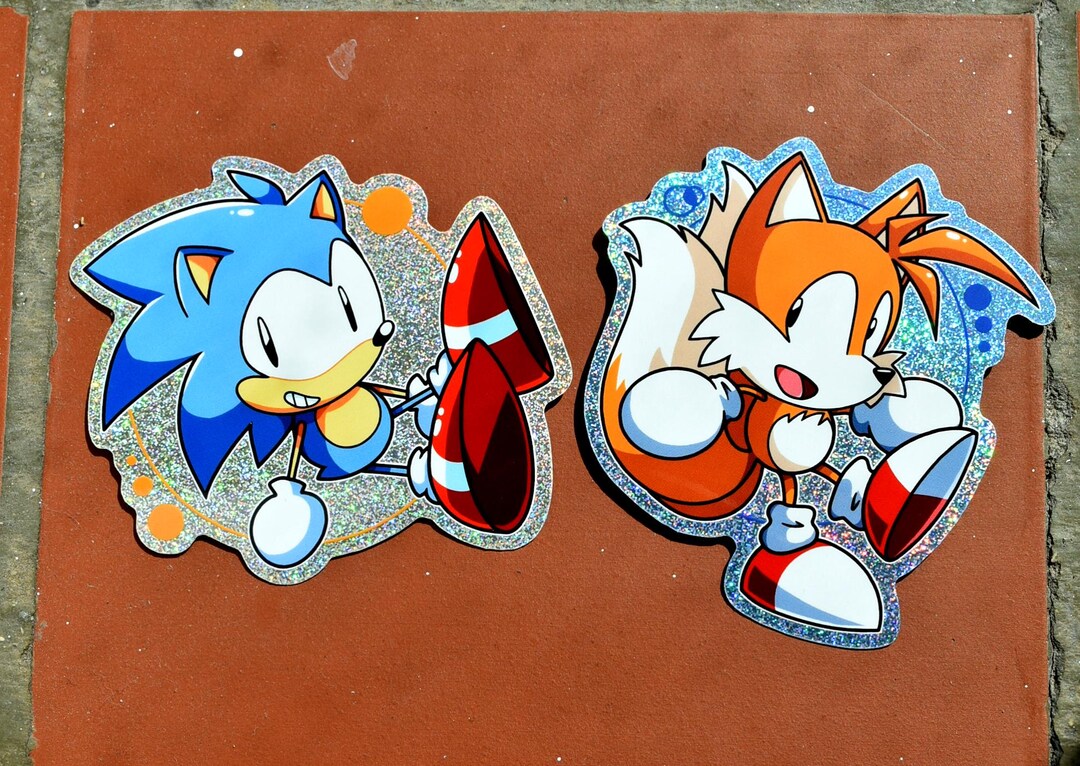 Sonic + Tails Sparkle Decal - Etsy