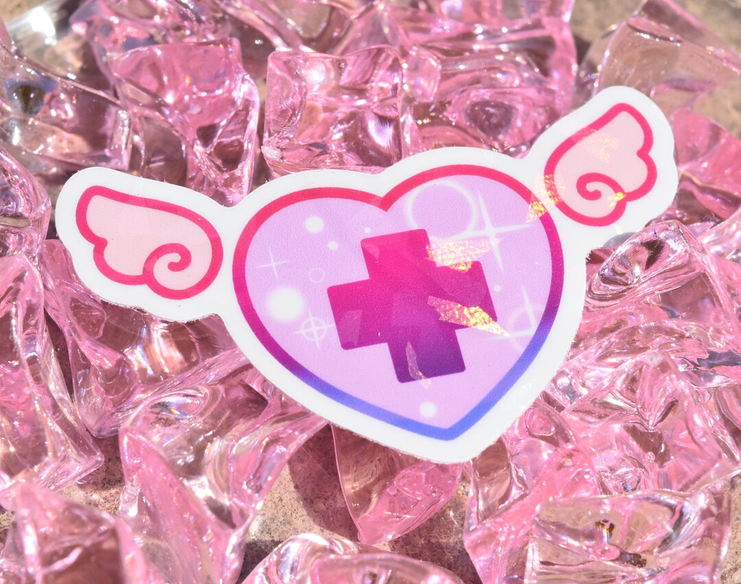Pastel Kawaii Medical Cross Heart Decal - Etsy