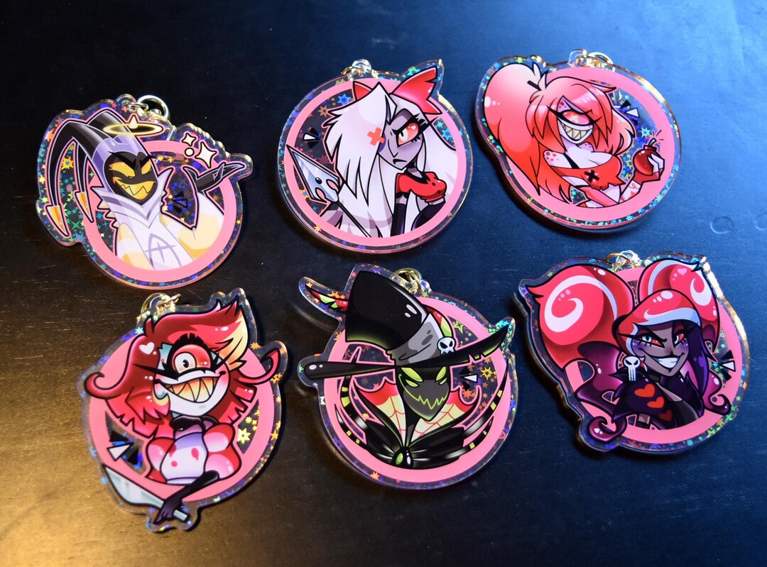 Hazbin Hotel Keychains Adam / Cherri Bomb / Niffty / Vaggie / Velvette ...