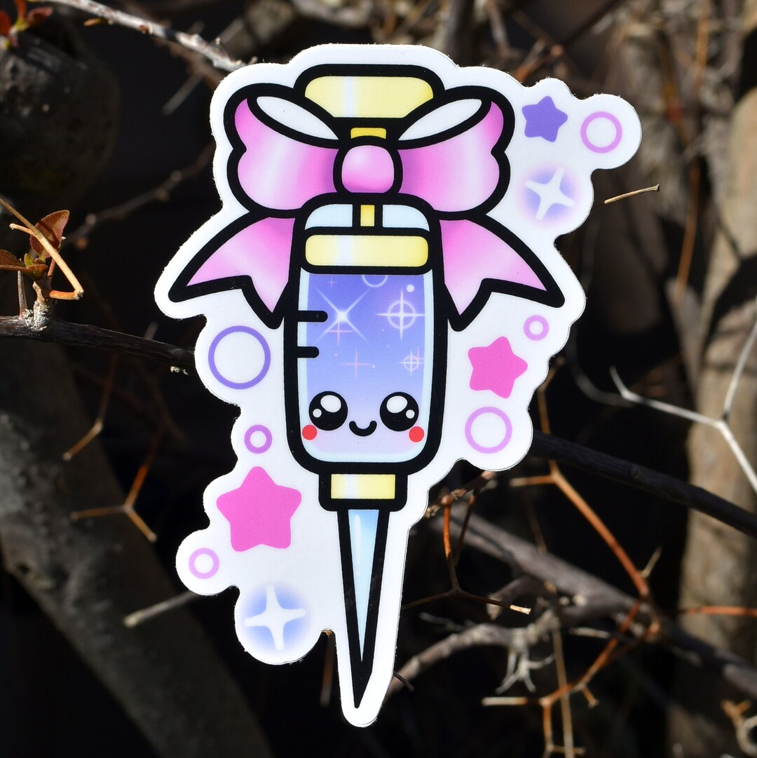 Kawaii Syringe Sticker - Etsy