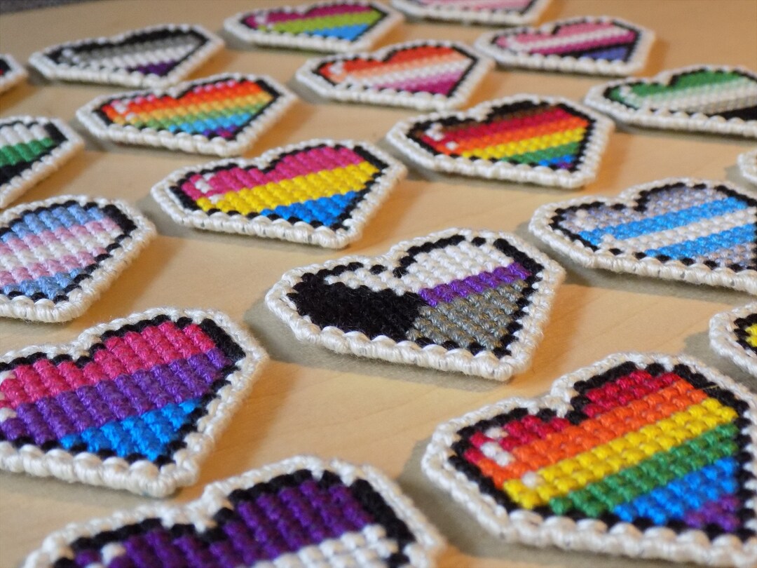 Cross Stitched Pride Flag Pins - Etsy