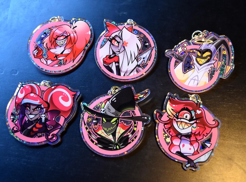 Hazbin Hotel Keychains - Adam / Cherri Bomb / Niffty / Vaggie ...