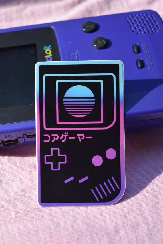 Neon Game Boy Vinyl Decal | Etsy