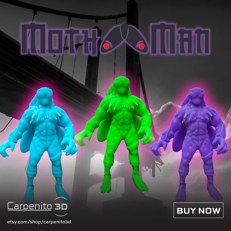 Mothman 4 3D Printed Resin Figurine - Etsy