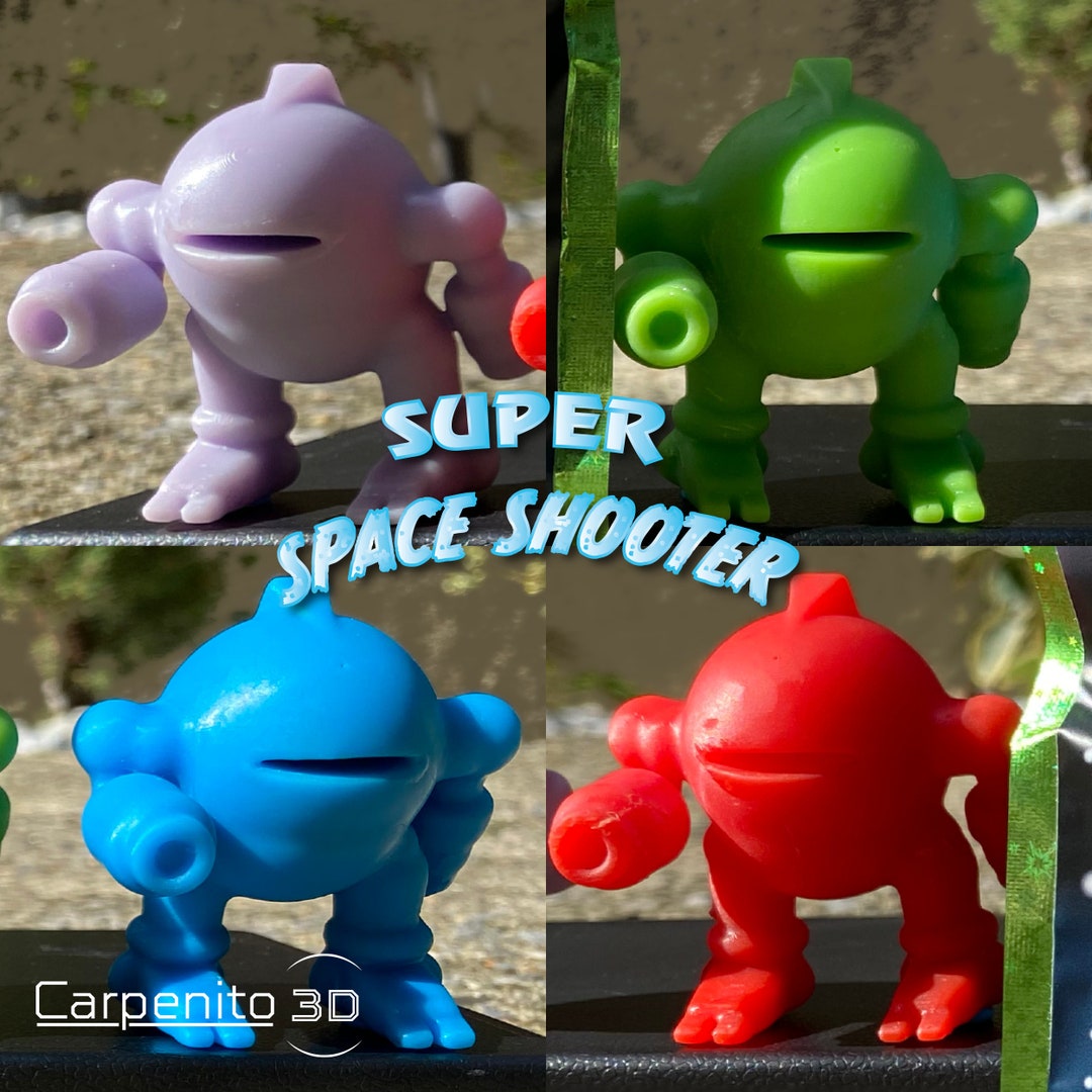 Super Space Shooter 3D Printed 2" Figurine - Etsy