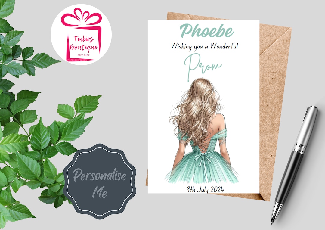 Personalised Prom Cards for Teens, Changeable, Secondary School Prom ...