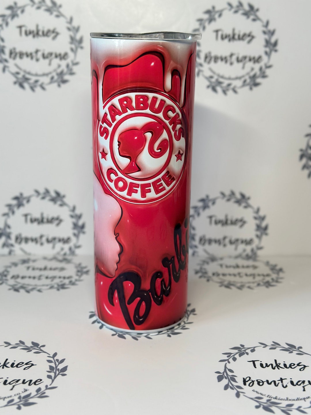 Barbie Inspired Starbucks 3d Puff 20oz Tumbler - Etsy UK