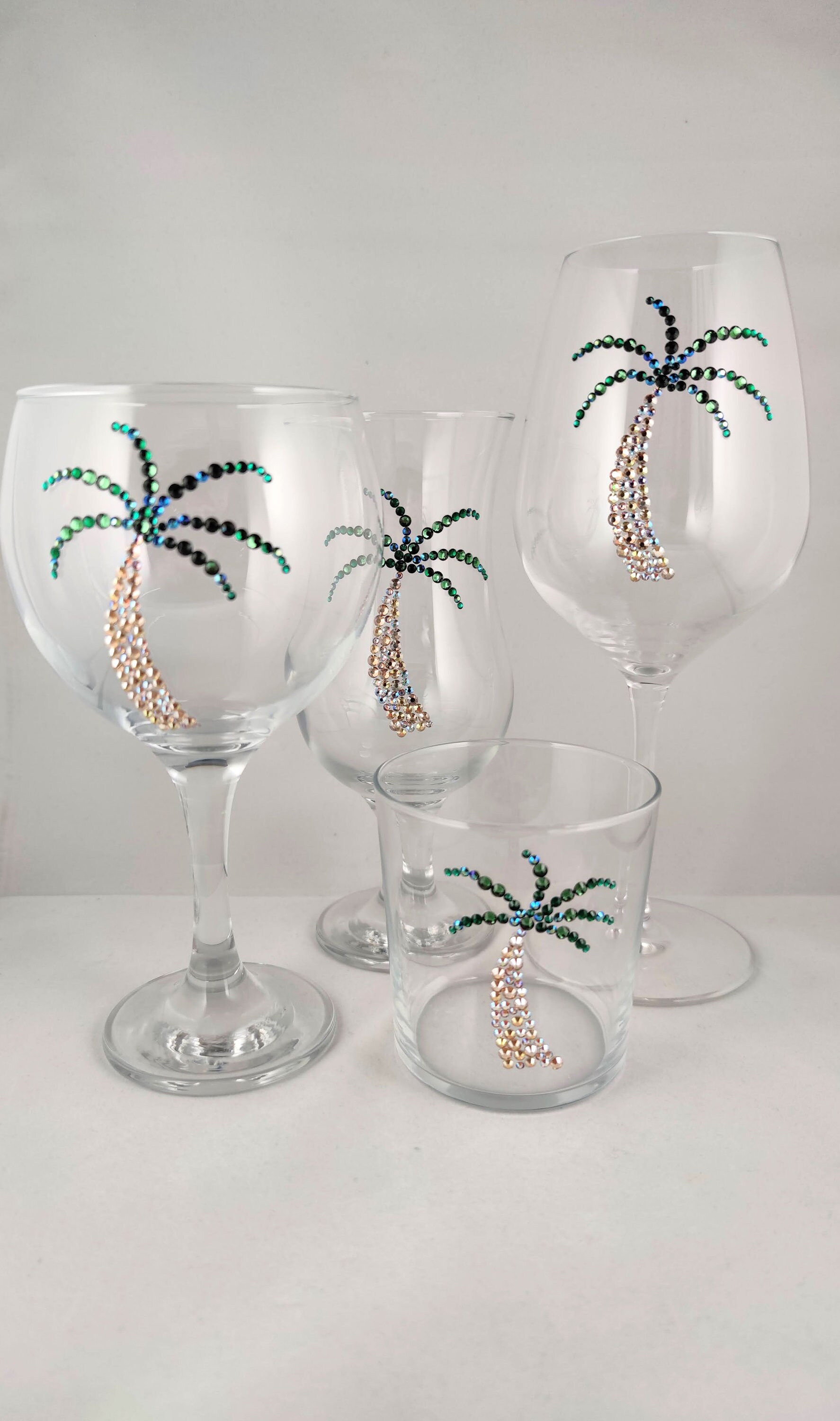 Palm Tree Sparkle Cocktail Glass - Etsy