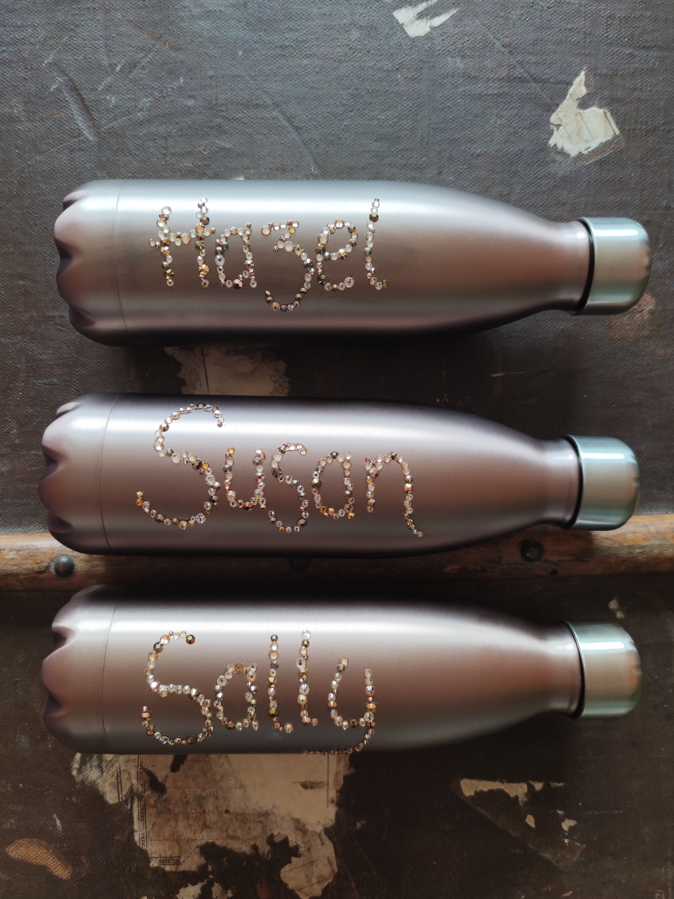 Personalised Rhinestone Bling Water Bottle - Etsy
