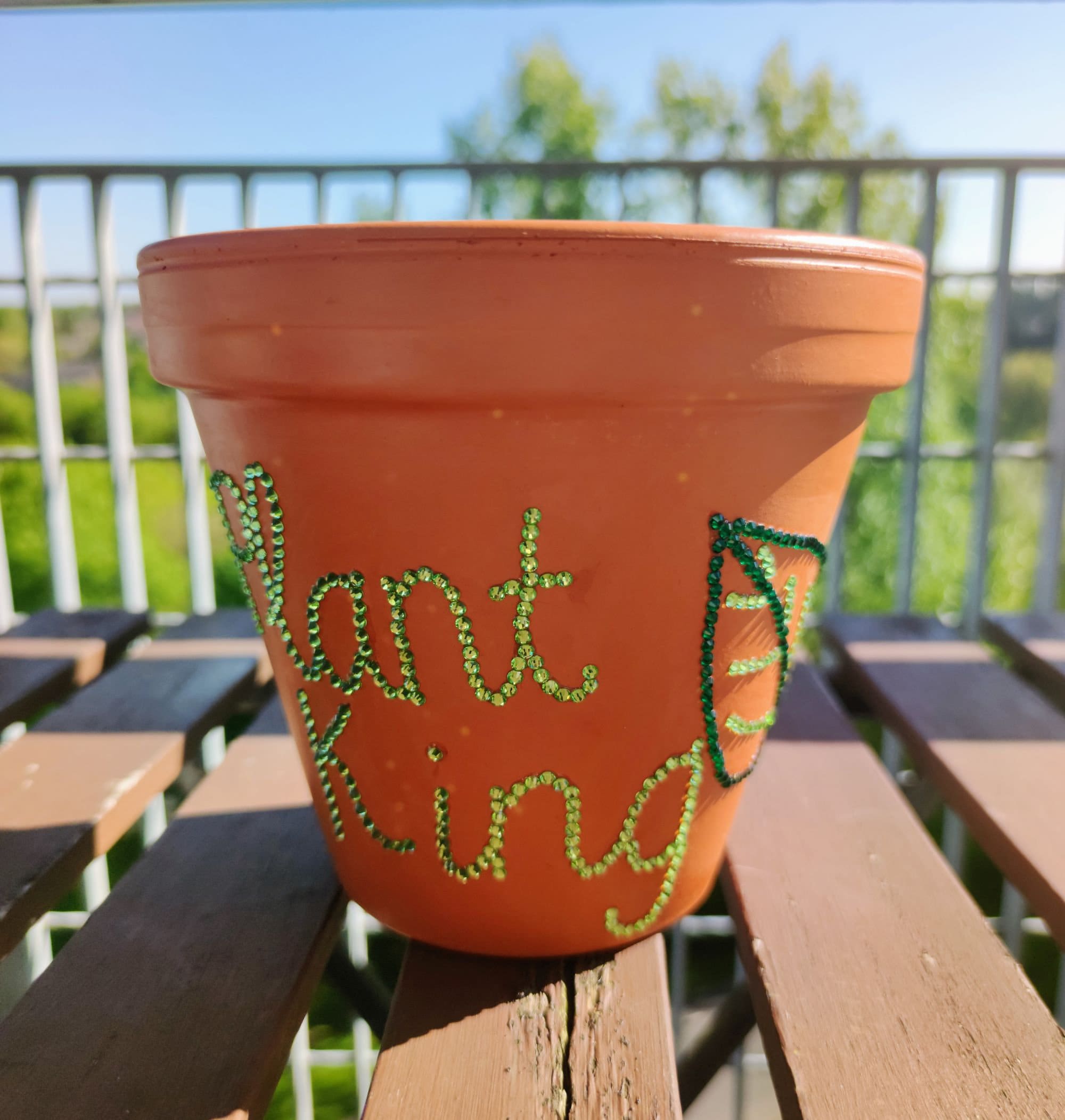 Home Décor Indoor Planters Plant King Rhinestone Plant Pot Home ...