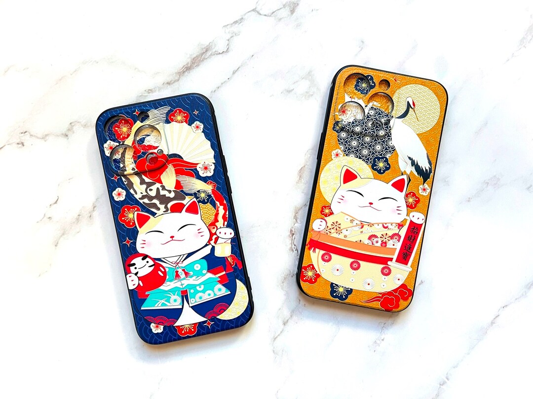 Lucky Cat iPhone Case, Phone Cover Phone Case Japanese Fortune Cat ...