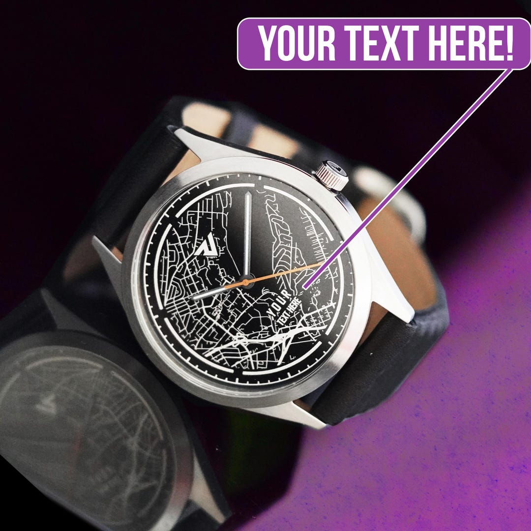Personalized “where We Met” Map Watch – Custom GPS Location Dial ...
