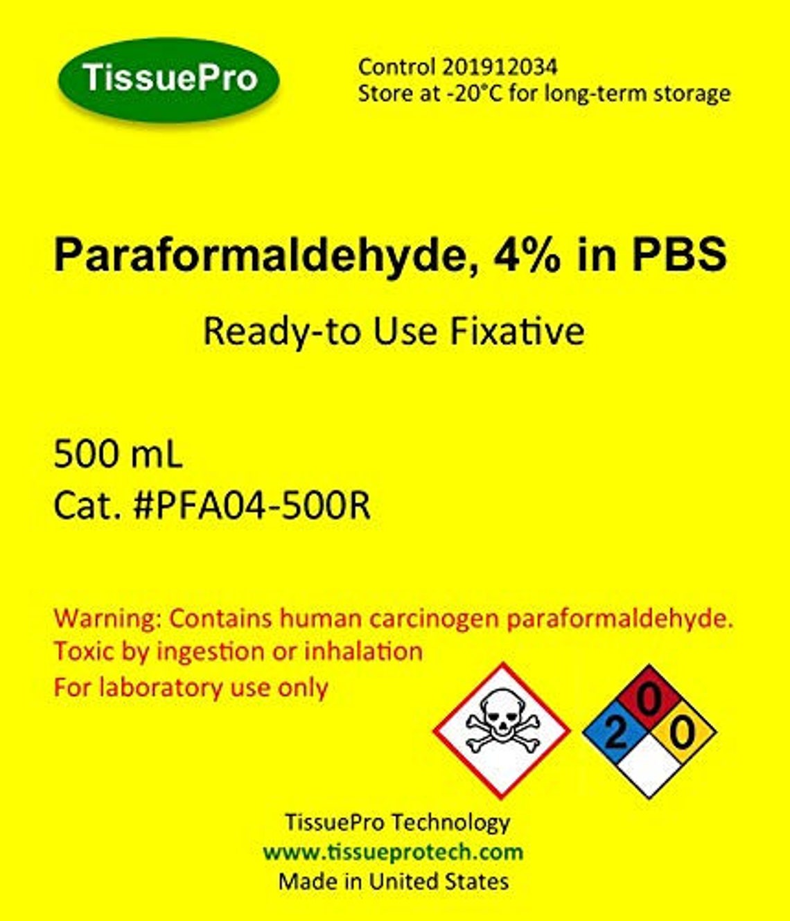 Paraformaldehyde, 4% in PBS - 500 Ml - Etsy