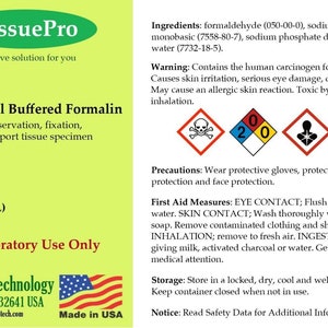 10% Neutral Buffered Formalin 1 Gallon Round (3.8 Liters) FREE SHIPPING ...