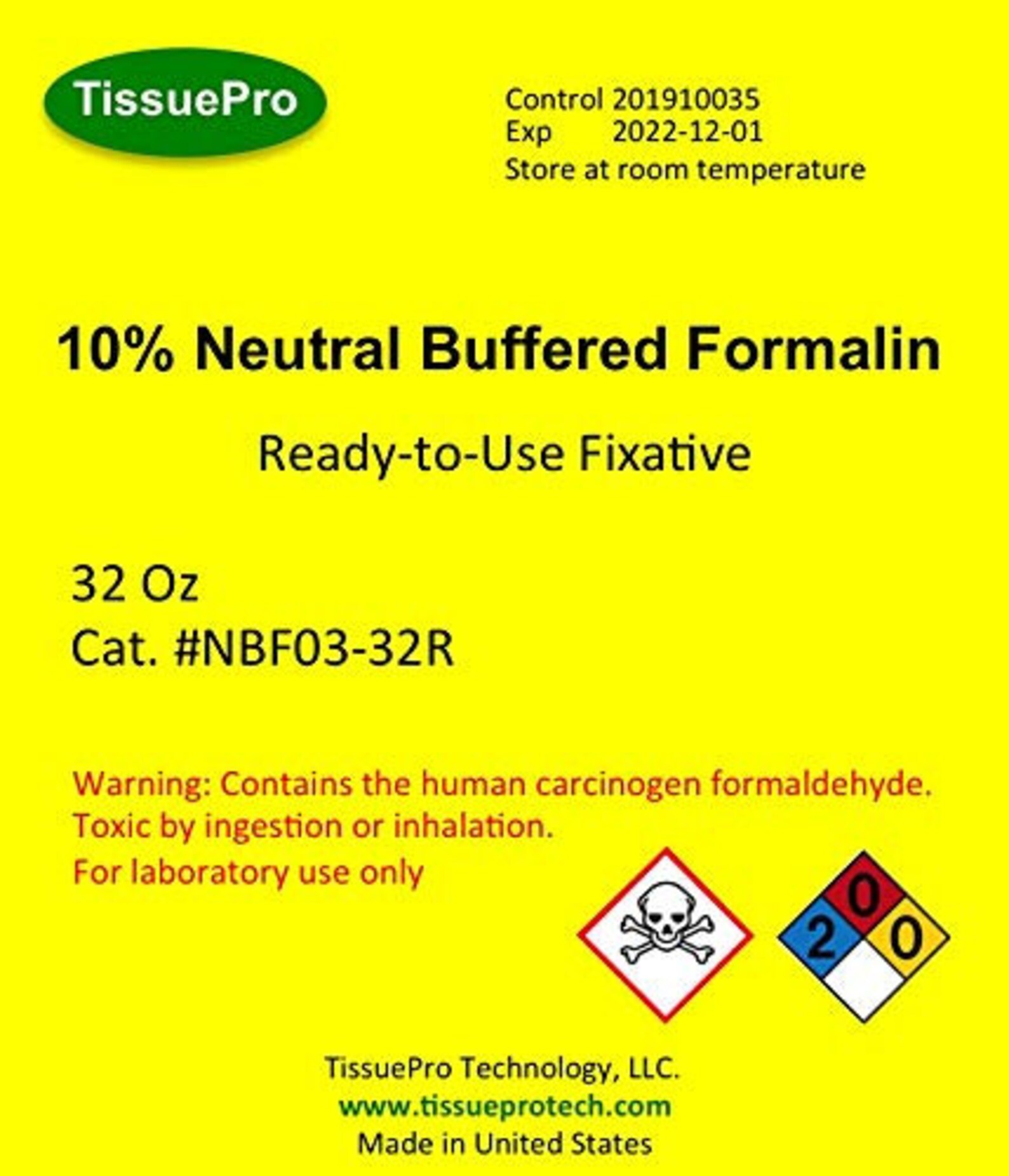 Buffered Formalin 1 Gallon 10% Neutral Buffered Formalin - 1 Gallon ...