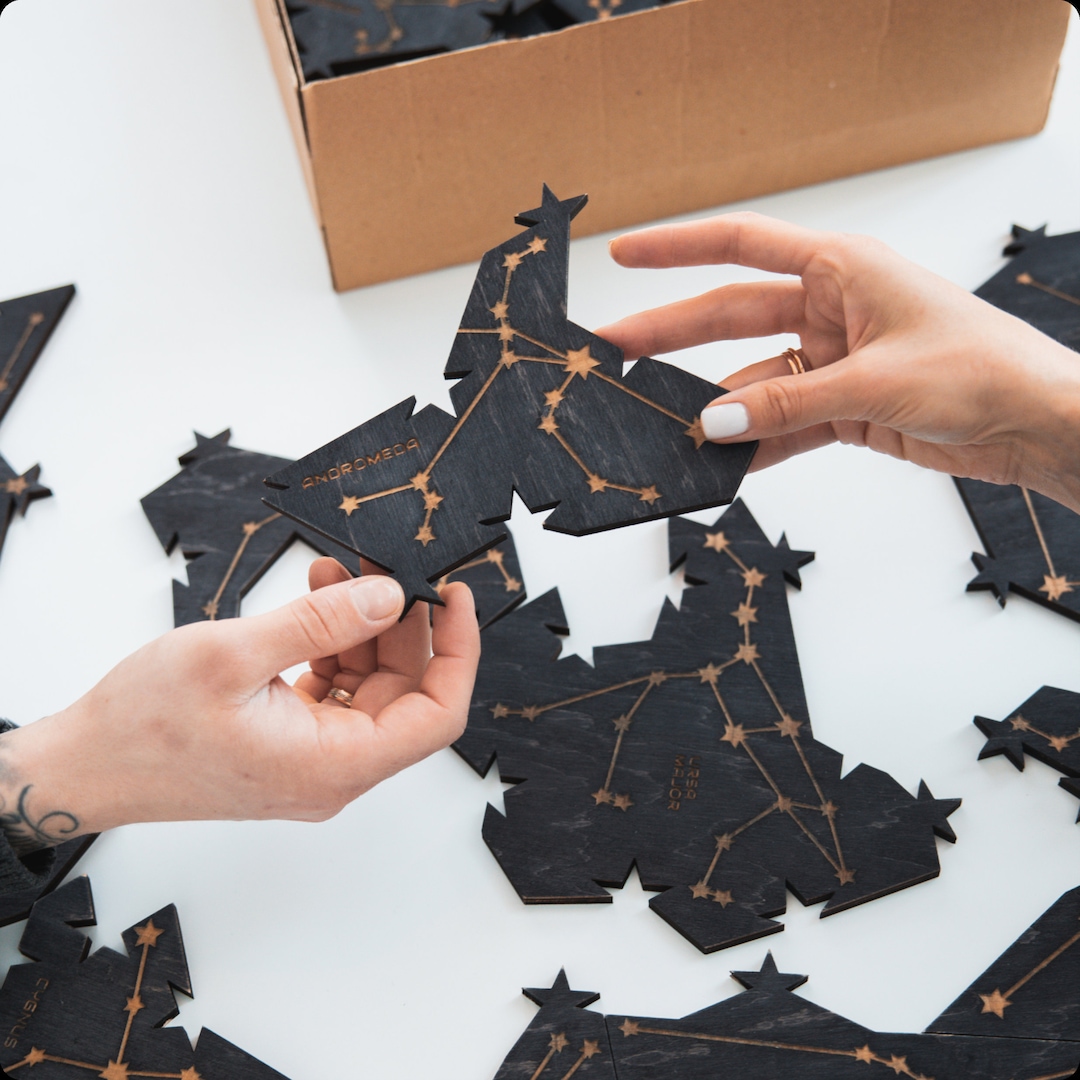 Educational Wooden Puzzle - Star Map Glow-in-the-dark Ӏ Northern ...
