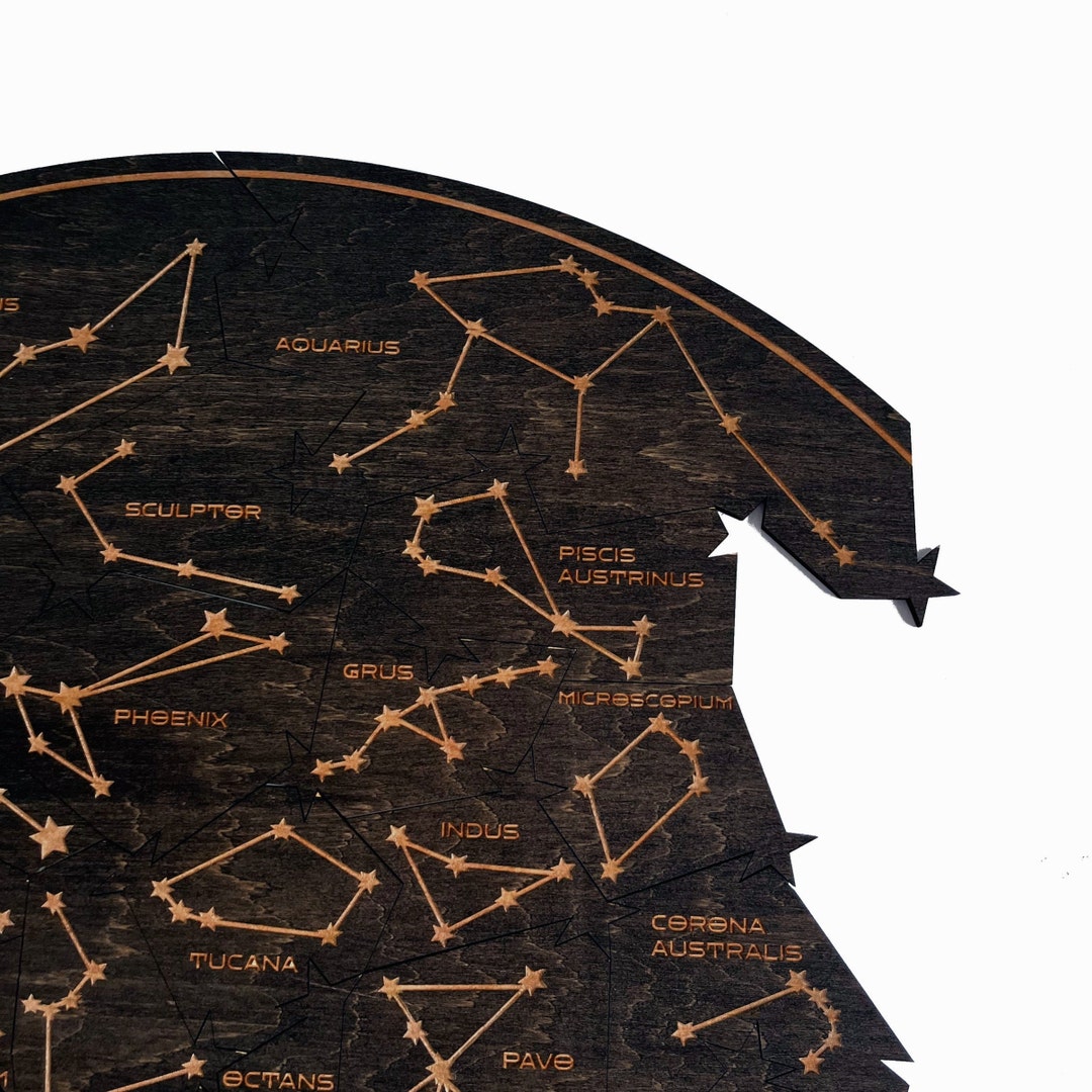 Wooden Puzzle "constellation Map of the Southern Sky" Glow in the Dark ...