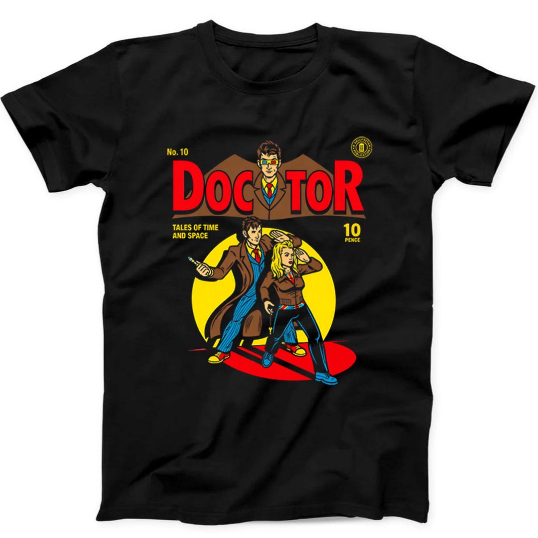Doctor Who Comic Cartoon Anime Parody Movie Joke Gift Tee Black T Shirt ...