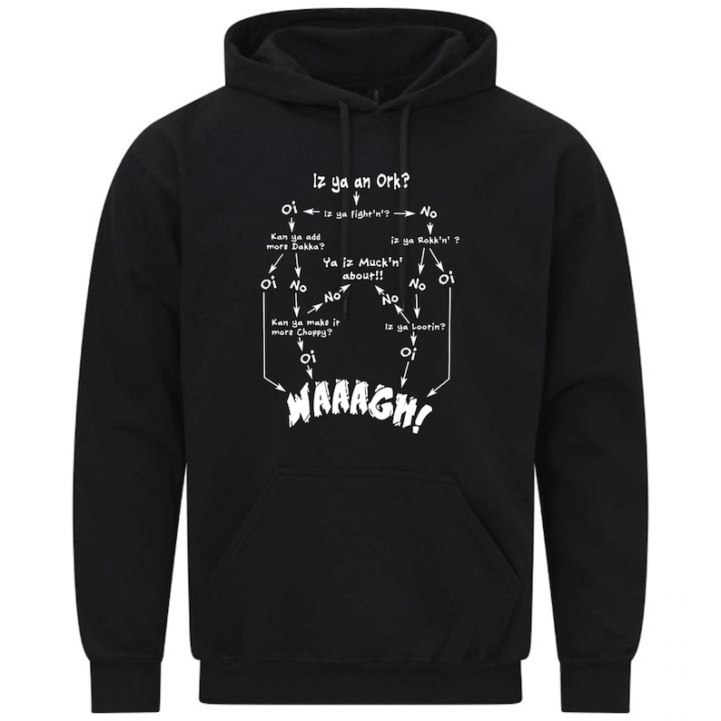 Ork Flow Chart Waagh Decision Decishun Fingy Funny Gift Tote Bag Black ...